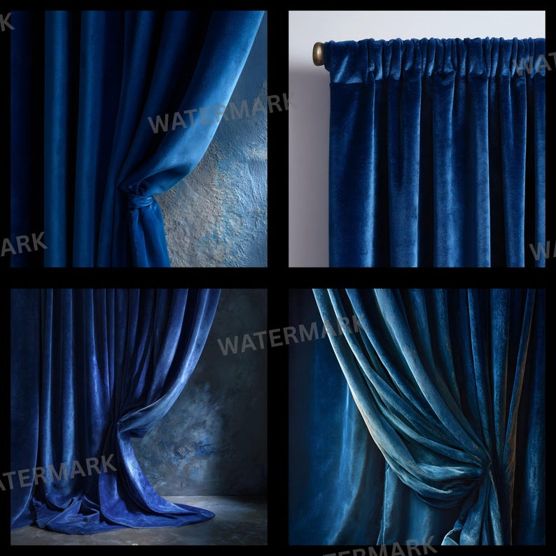 Blue Velvet Photography Backdrop: Elegant Texture, Studio Portrait ...