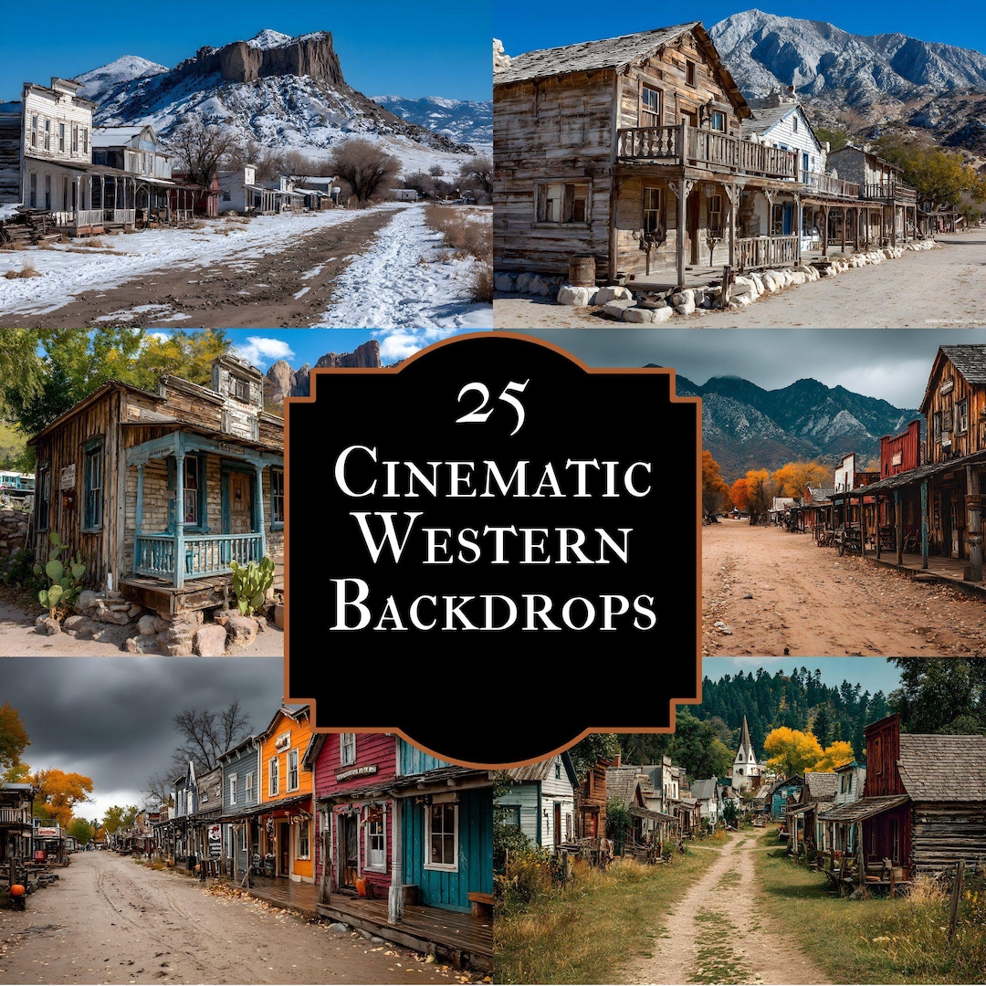 Western Movie Digital Backdrop Bundle, Cinematic Backgrounds for ...