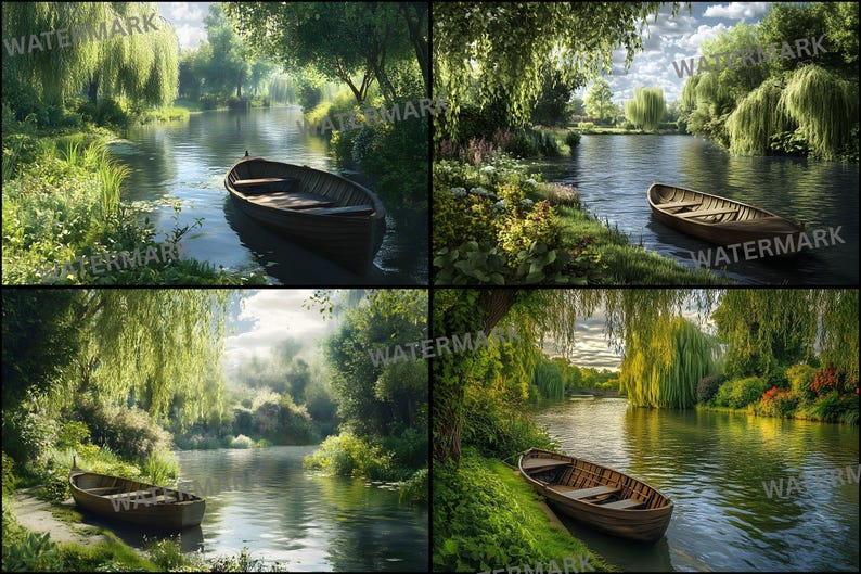 Riverside Digital Backdrop, Serene Background for Photography, Tranquil ...