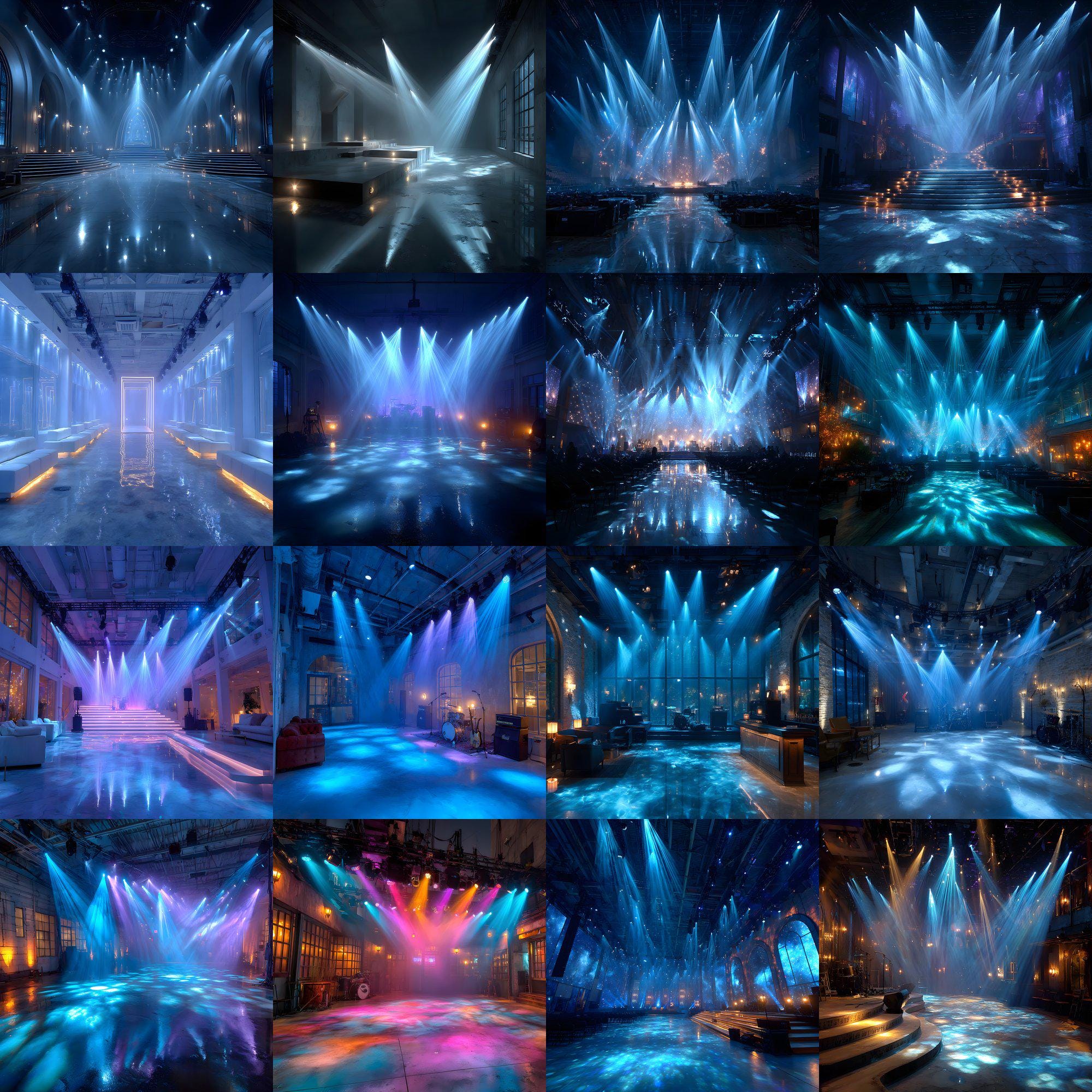 Blue Kpop Stage Digital Backdrop, Concert Background for Photography ...