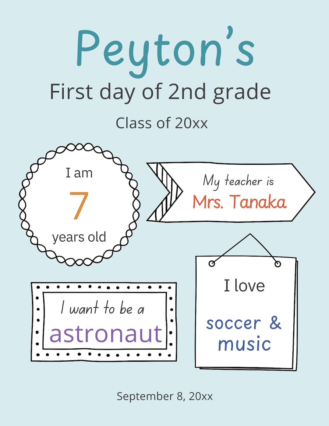 Editable Back to School Sign Template - Etsy