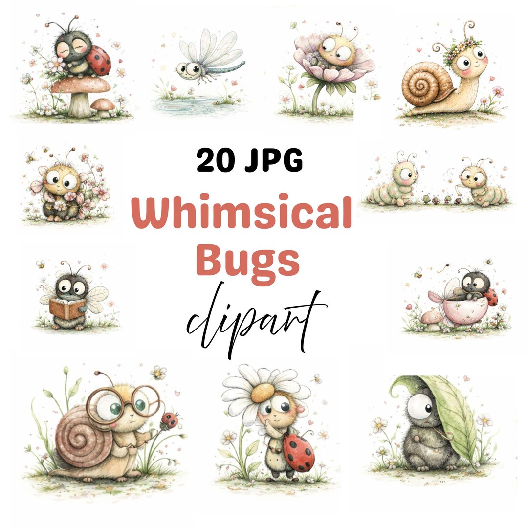 Spring Bugs Clipart Watercolor Insects Cute Insects Illustration ...