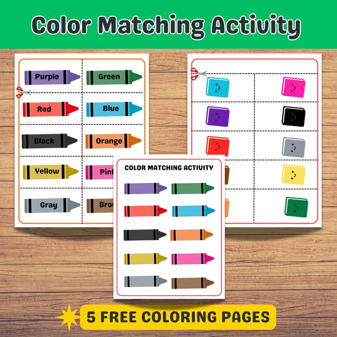 Color Matching Activity| Printable Sorting Game |homeschool Worksheet ...