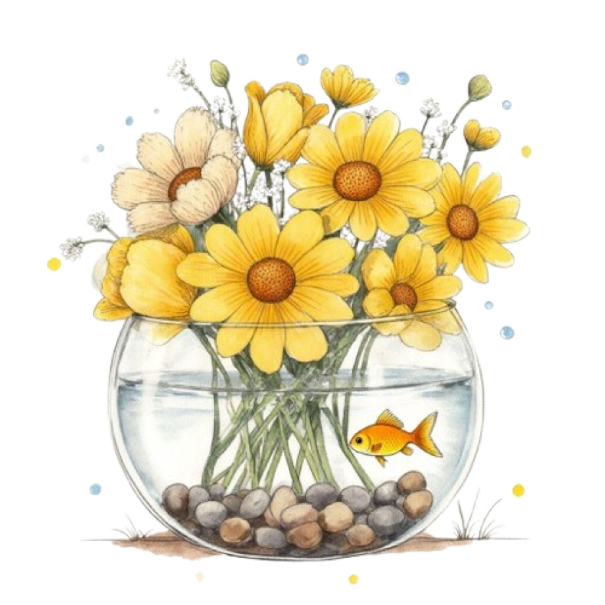 Yellow Spring Flowers Clipart, Floral Graphics (digital Download) - Etsy