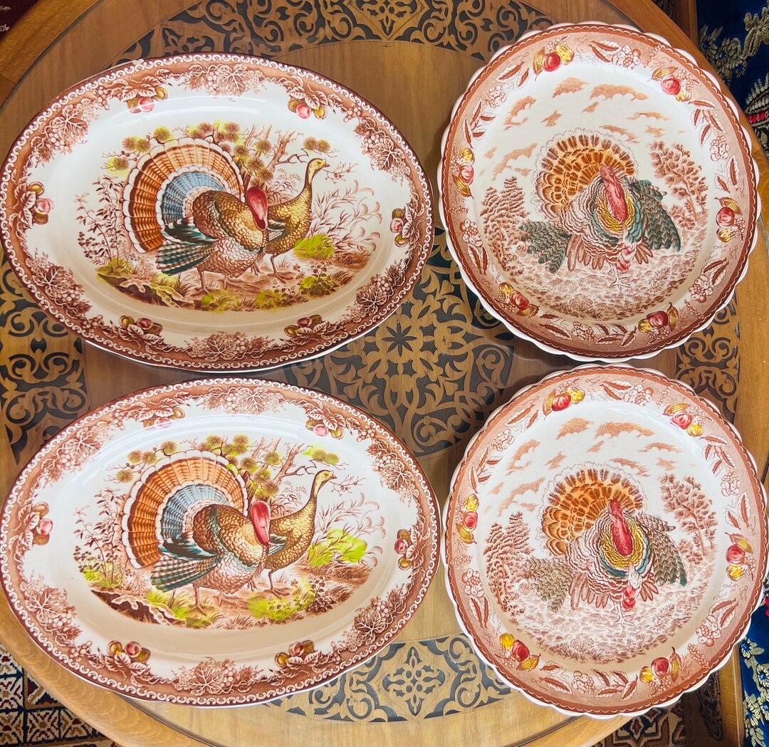 Original Taous Hor Plate From 1970 Decorated With Turkeys and Fruit ...
