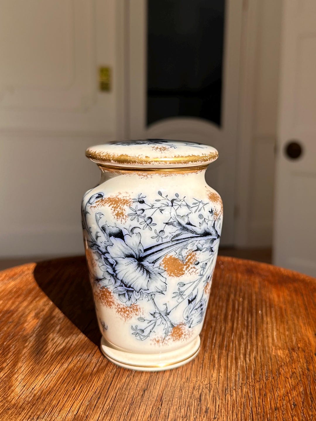 Vintage Carlton Ware Poppy Lidded Jar: English Art Pottery Vase, Blue ...