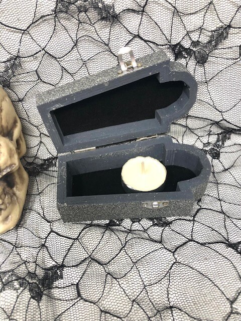 Tombstone Skull Gothic Wood Coffin Box / Decorative Goth Jewelry ...
