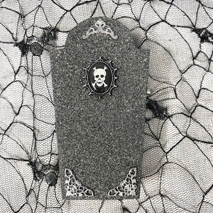 Tombstone Skull Gothic Wood Coffin Box / Decorative Goth Jewelry ...