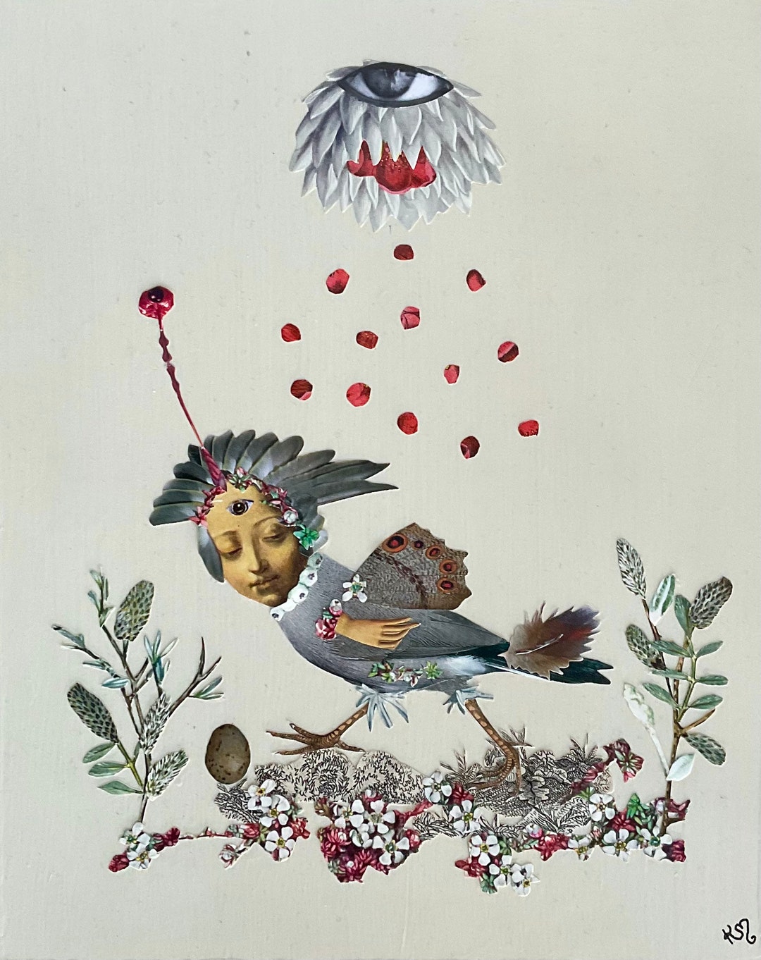 Saint Flora Original Collage Art by Katie Mccann - Etsy