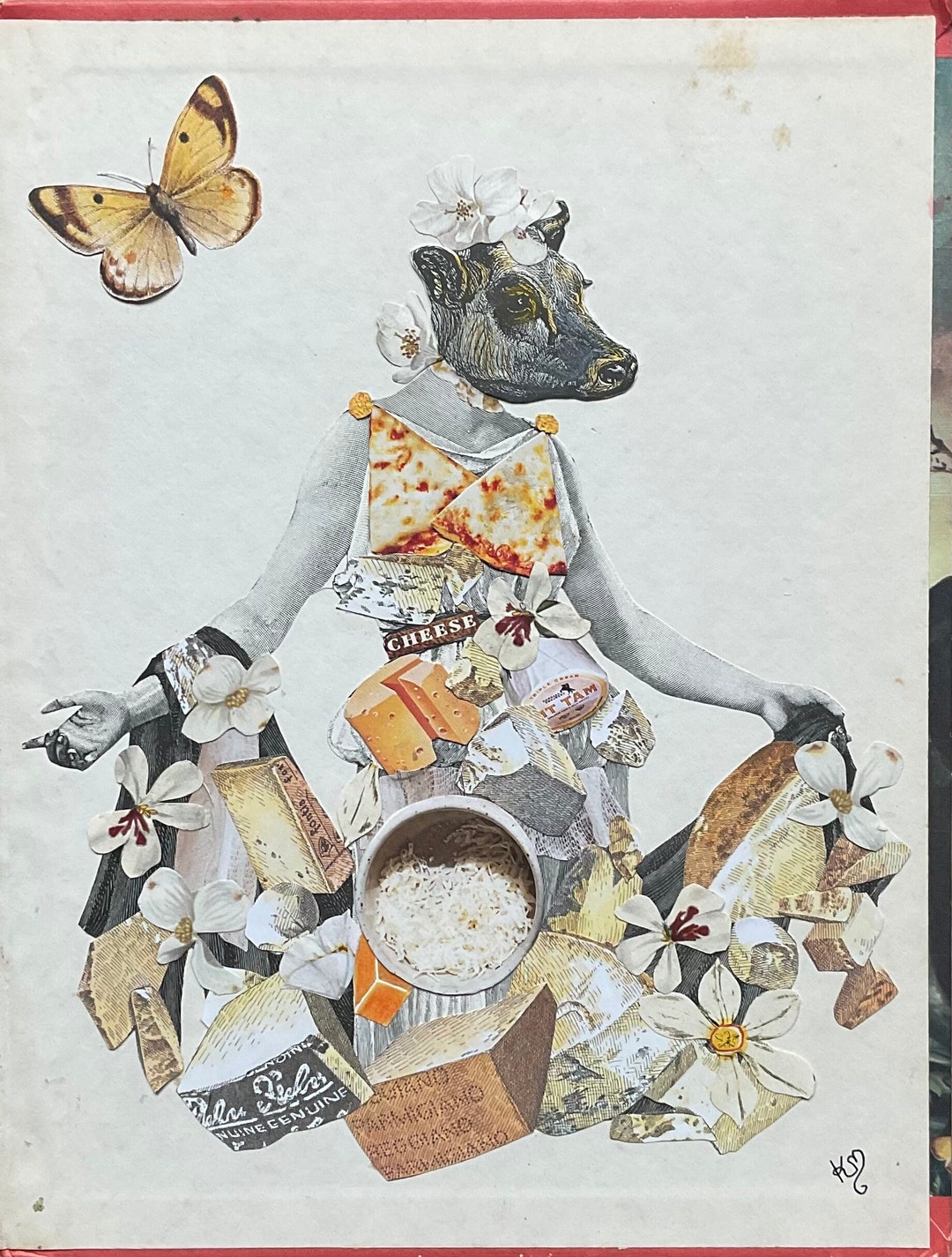 Cheese Cloth Original Collage Art by Katie Mccann - Etsy