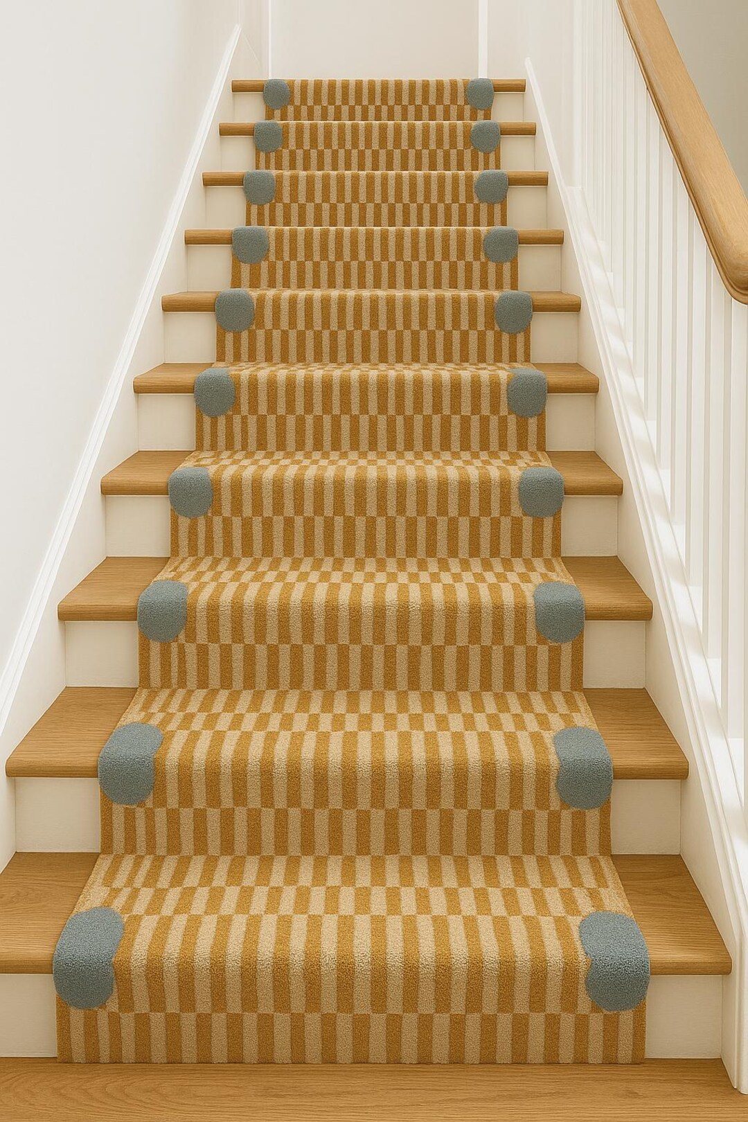Hand-tufted Wool Stair Runner Rug | Modern Striped Staircase Carpet ...