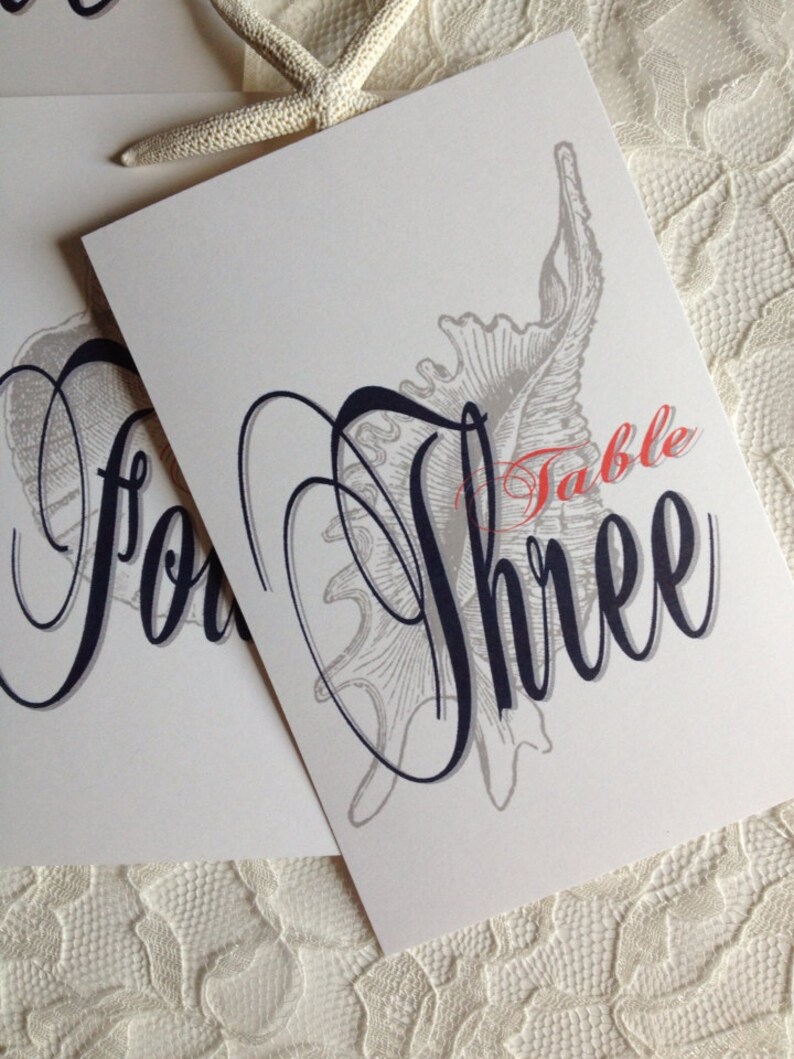 Sea Shell Table Numbers for Beach and Nautical Receptions - Etsy