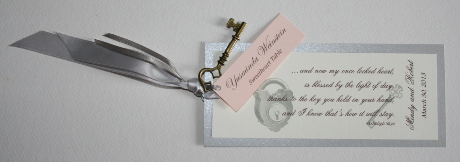 Vintage Key Theme Bookmark Place or Escort Card Favors - Etsy