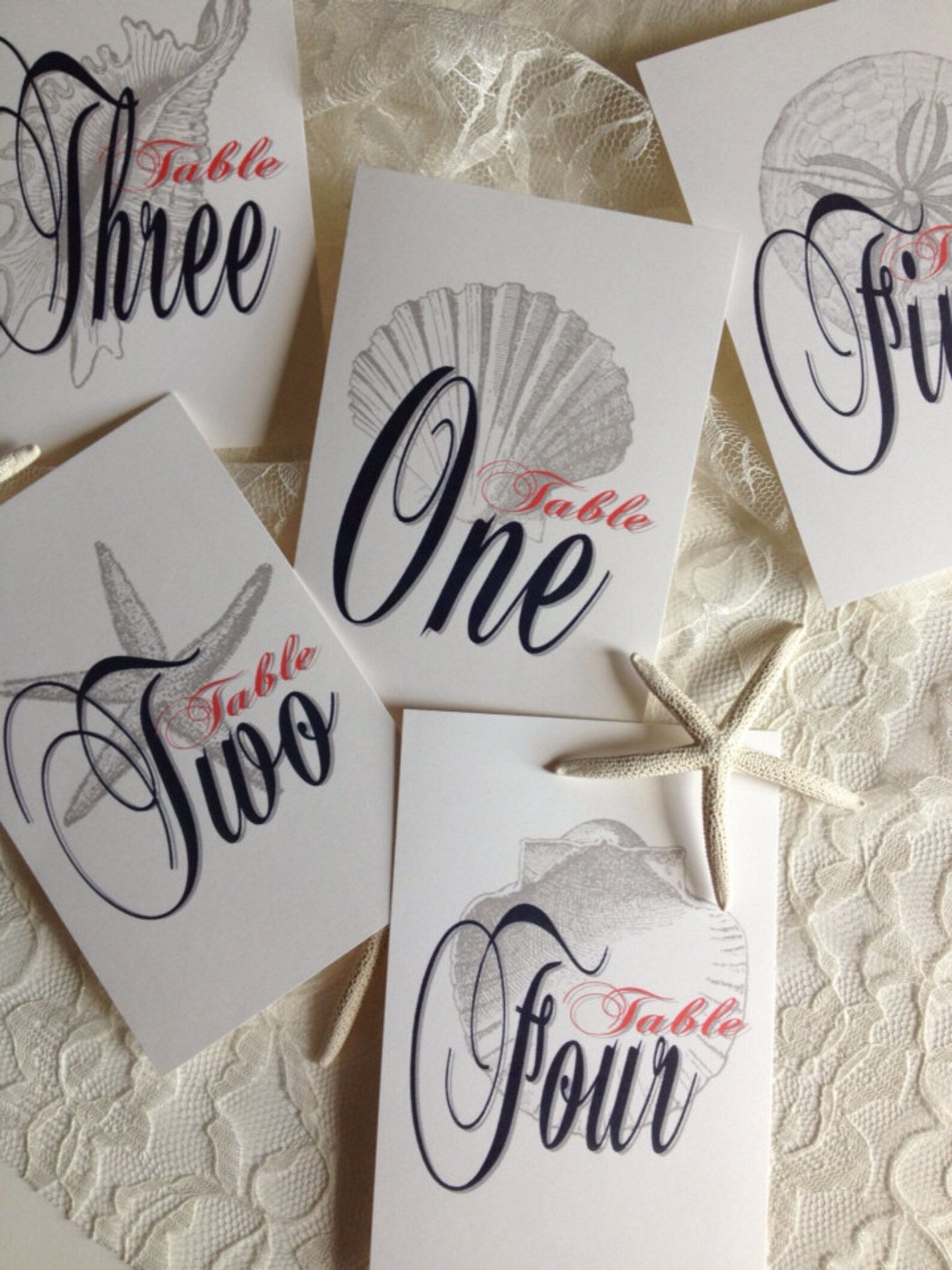 Sea Shell Table Numbers for Beach and Nautical Receptions - Wedding ...