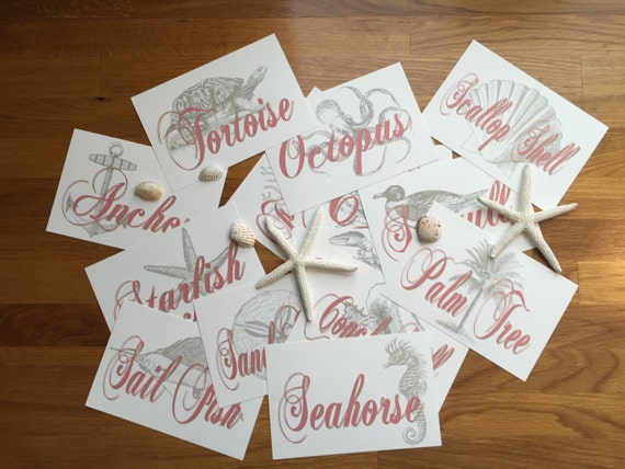 Sea Shell Table Numbers for Beach and Nautical Receptions | Etsy