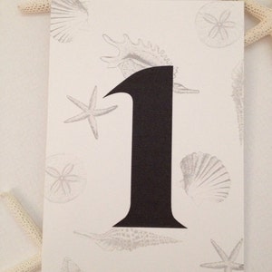 Seashell Beach Nautical Reception Table Numbers or Identifiers ...