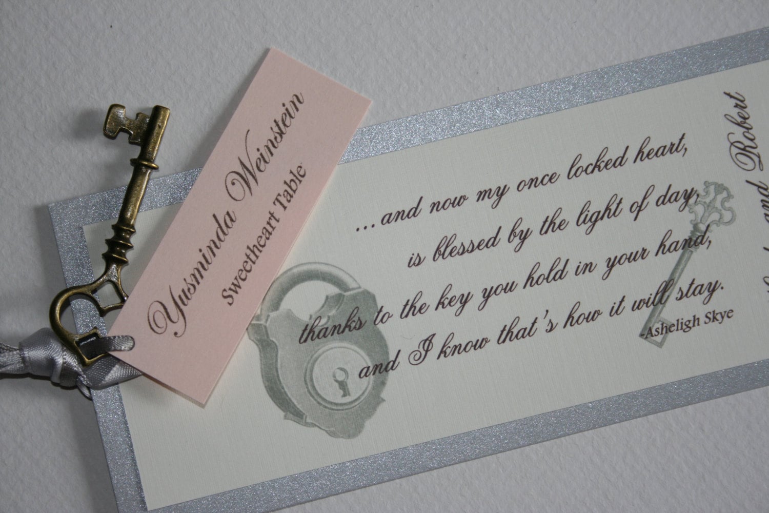 Vintage Key Theme Bookmark Place or Escort Card Favors - Etsy