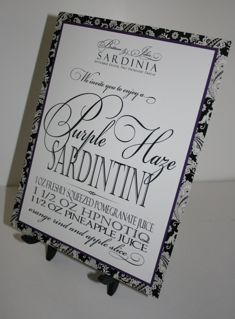 Signature Drink Wedding Party Event Sign Custom - Etsy