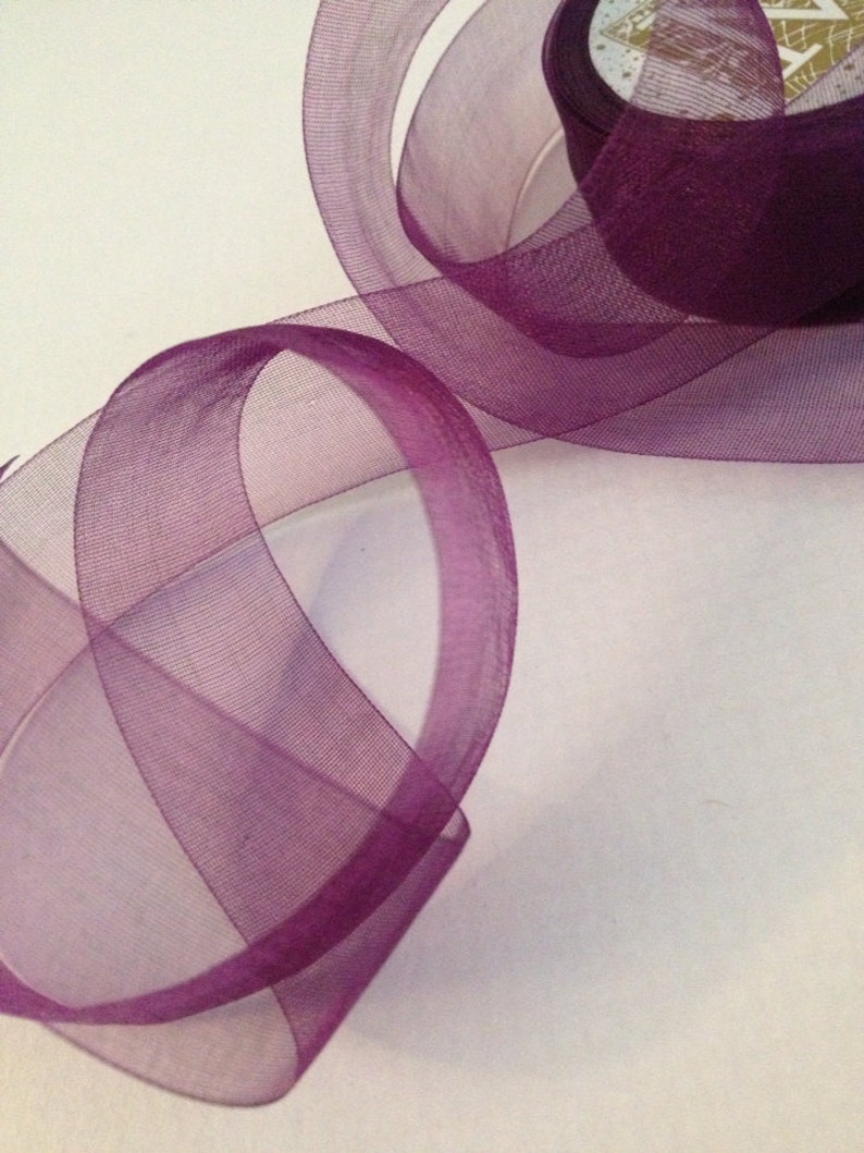 Midori Ribbon 3/4 Inch Blackberry Purple Wedding DIY Organdy 3 - Etsy