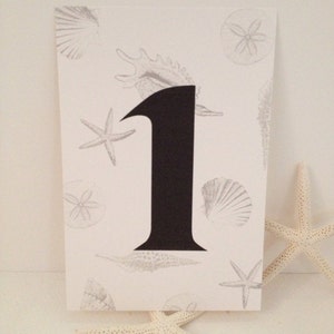 Seashell Beach Nautical Reception Table Numbers or Identifiers ...