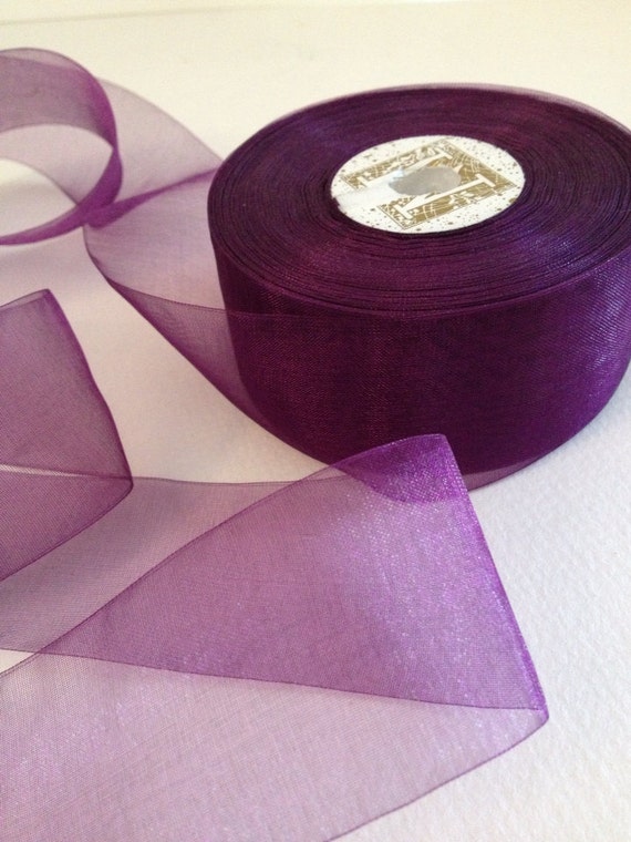 Midori Ribbon 1.5 Inch Blackberry Purple Wedding DIY Organdy per Yard Baby Headband Bridal Garter Bouquet Wrap Etsy