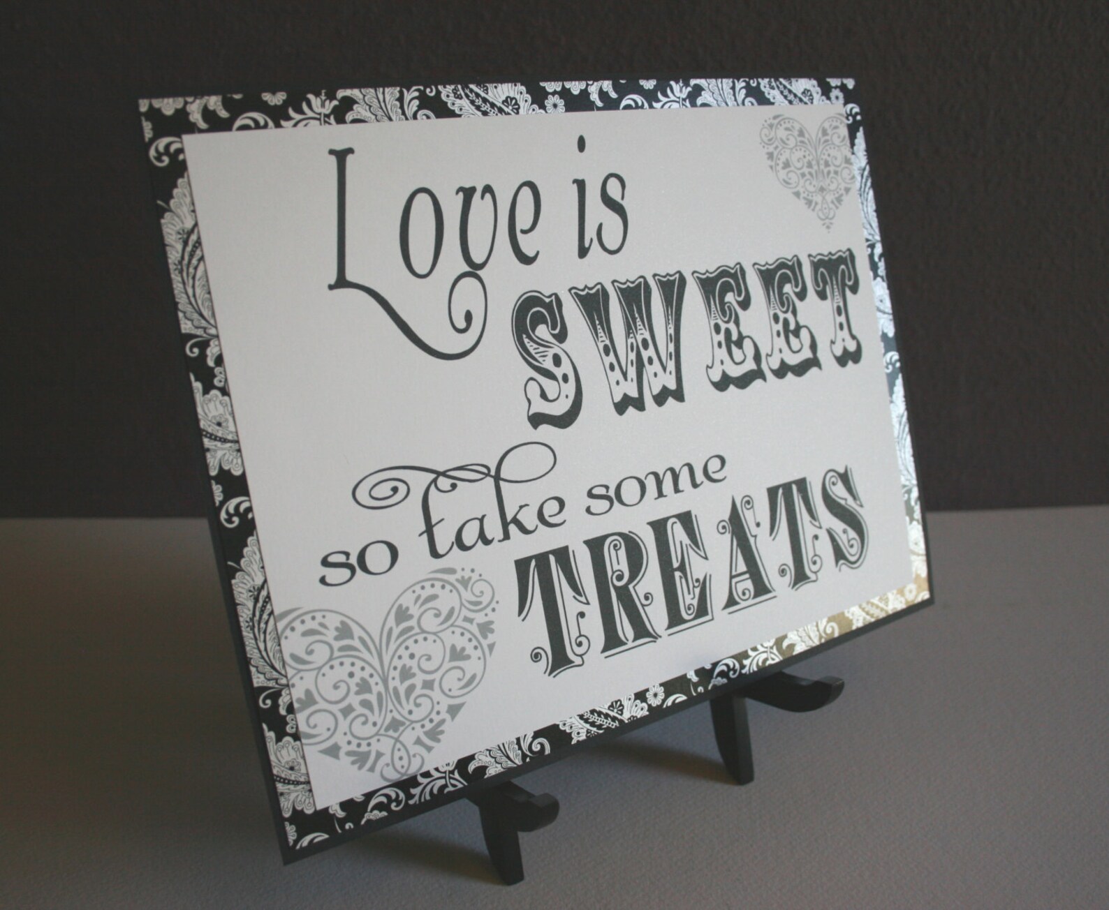 Candy Bar Buffet Wedding Sign Love is Sweet in Black & White - Etsy