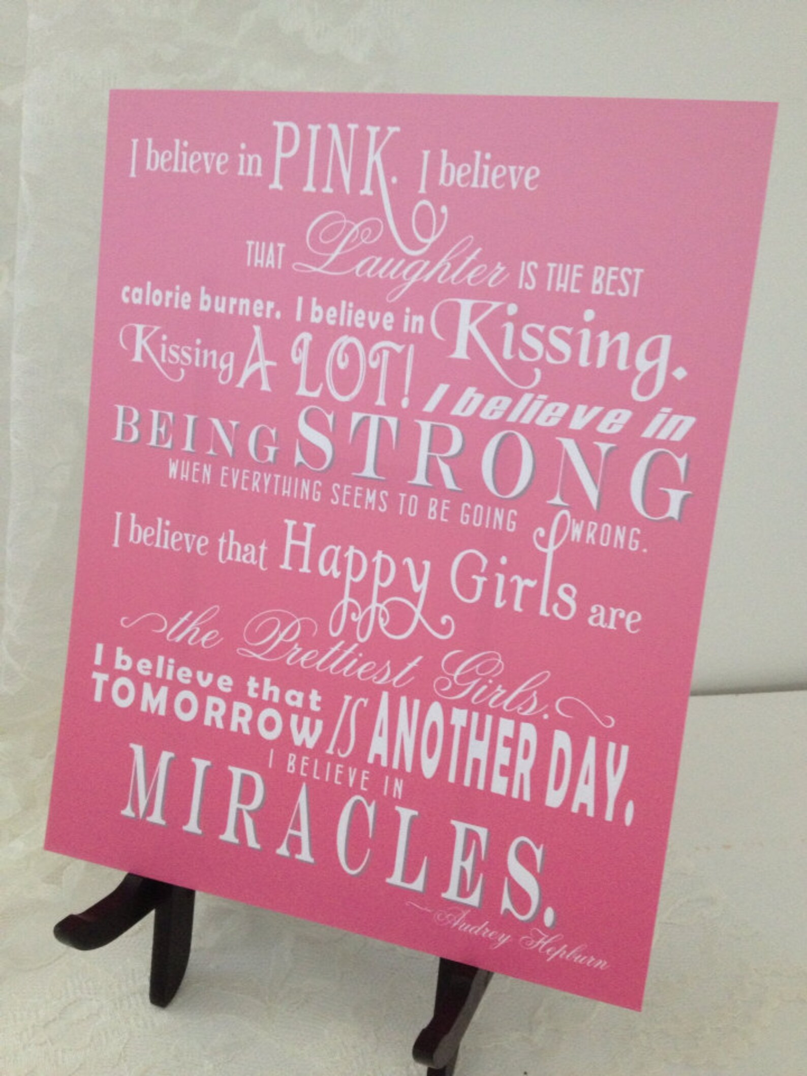 I Believe Sign Poster Audrey Hepburn Inspirational - Etsy