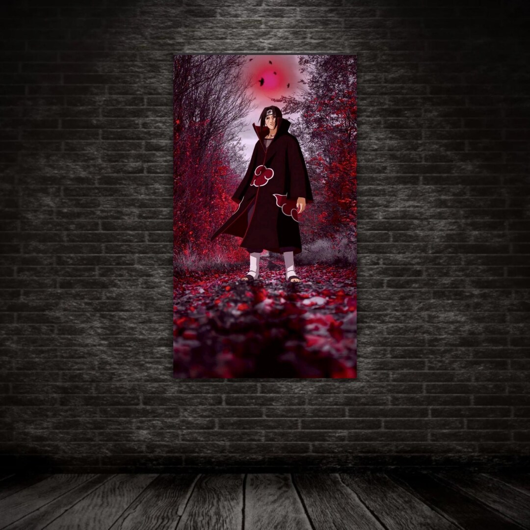 Arte mural metálico de Itachi Uchiha, decoración de anime Akatsuki ...
