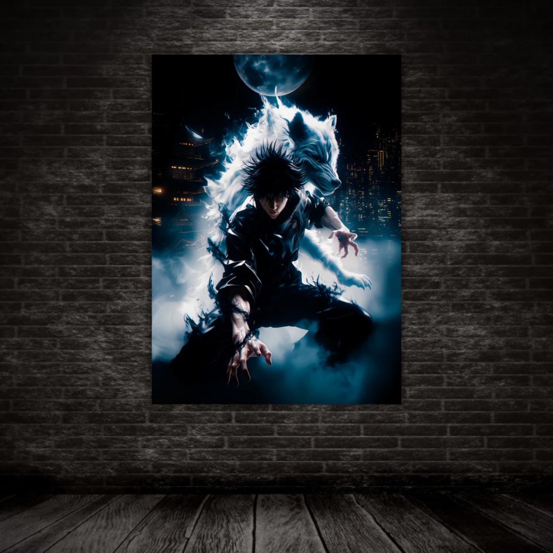 Megumi Fushiguro Metal Wall Art, Jujutsu Kaisen UV Print Poster, Dark ...