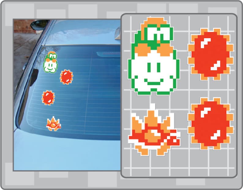LAKITU & SPINYS 8bit Sprite Pack Vinyl Decals From Super Mario - Etsy