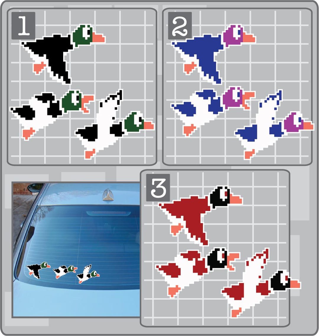 Set of 3 DUCKS Sprites Vinyl Decals No. 1 From Duck Hunt Sticker for ...