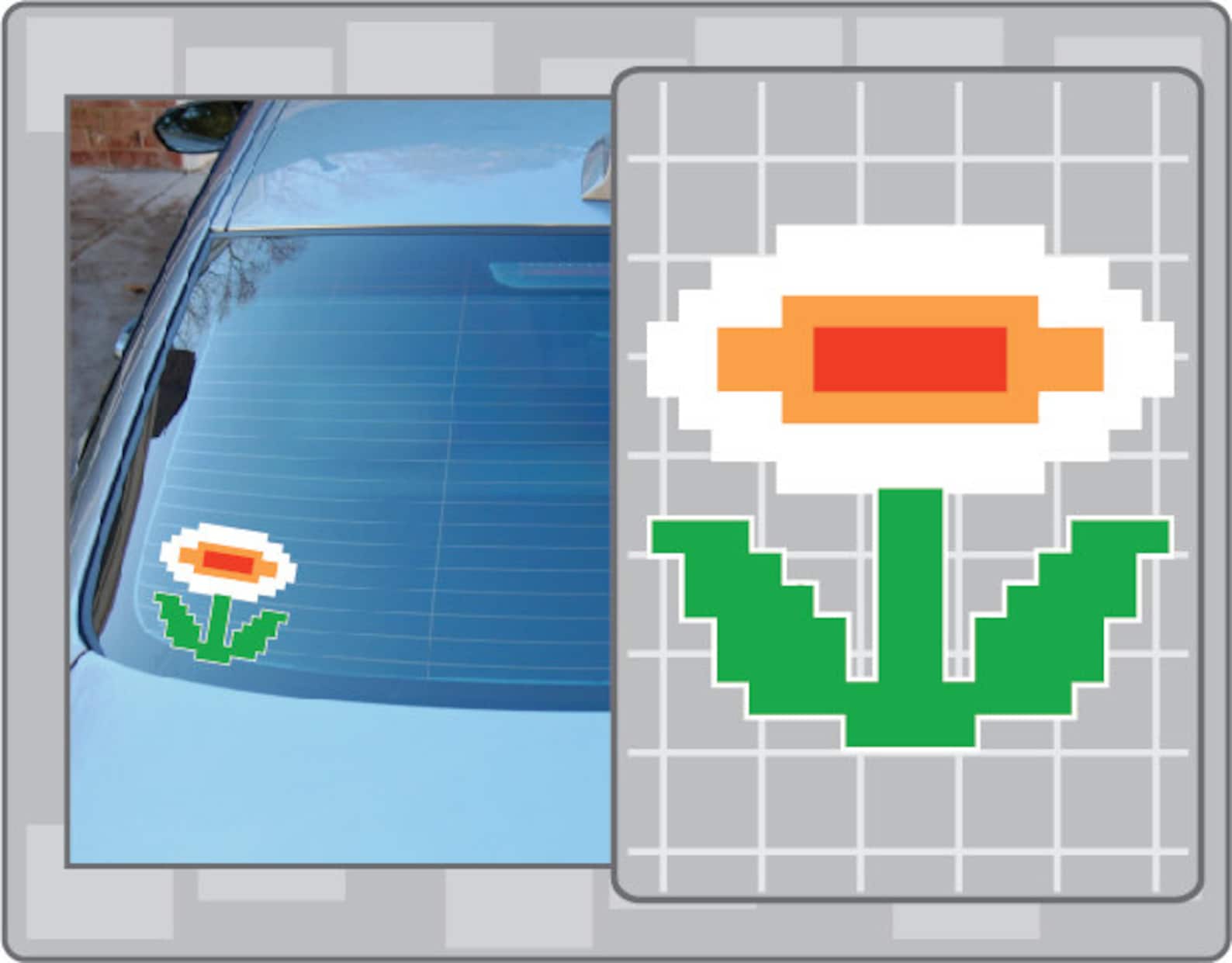 FIRE FLOWER Sprite No. 1 From Super Mario Bros. Vinyl Decal Video Game ...