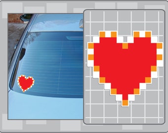 HALF HEART Sprite From the Legend of Zelda 8bit Life Vinyl - Etsy