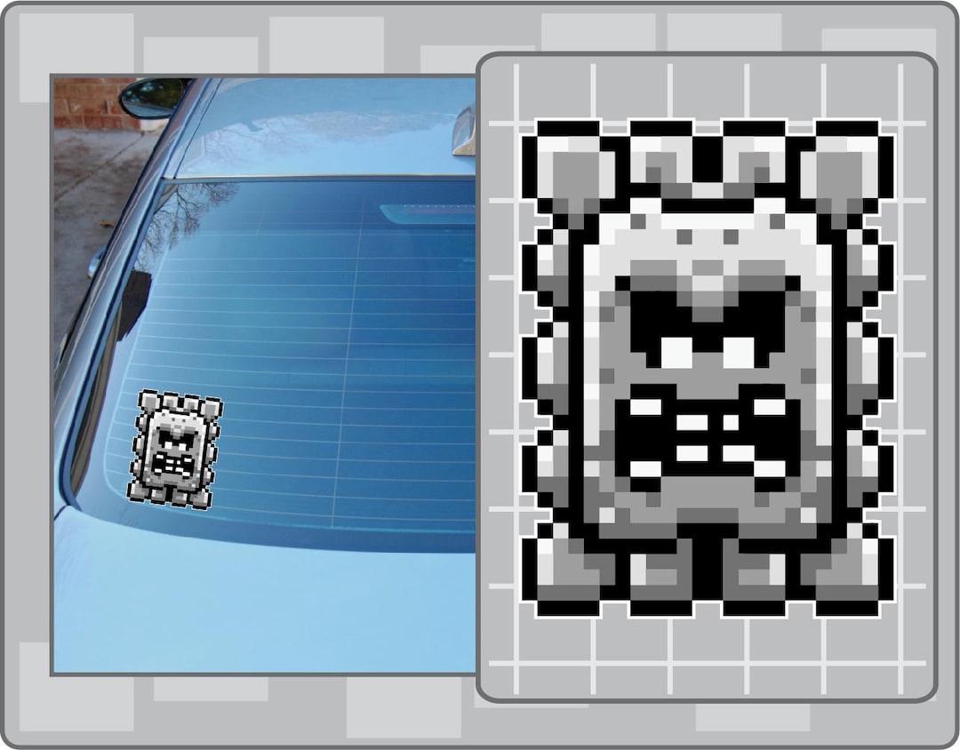 THWOMP Sprite No. 1 From Super Mario Bros. Vinyl Decal Video Game NES ...