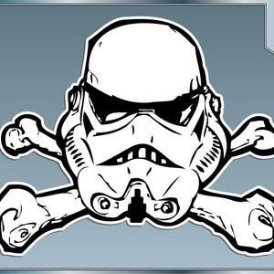 Stormtrooper Helmet and Crossbones Vinyl Decal Star Wars - Etsy