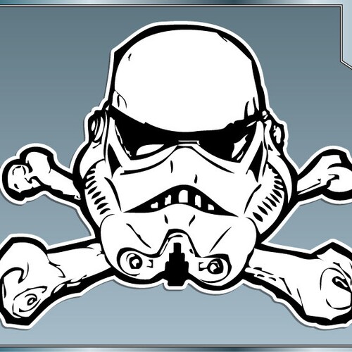 Stormtrooper Helmet and Crossbones Vinyl Decal Star Wars - Etsy