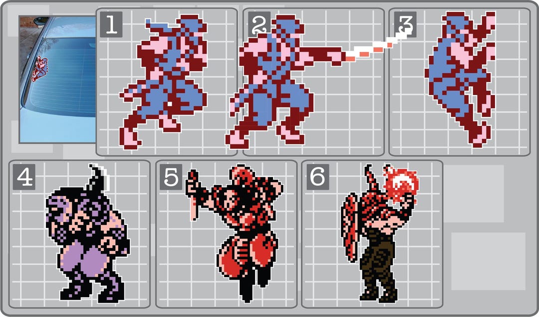 RYU HYABUSA and Bosses Vinyl Decal From Ninja Gaiden Set #1 Choose Your ...