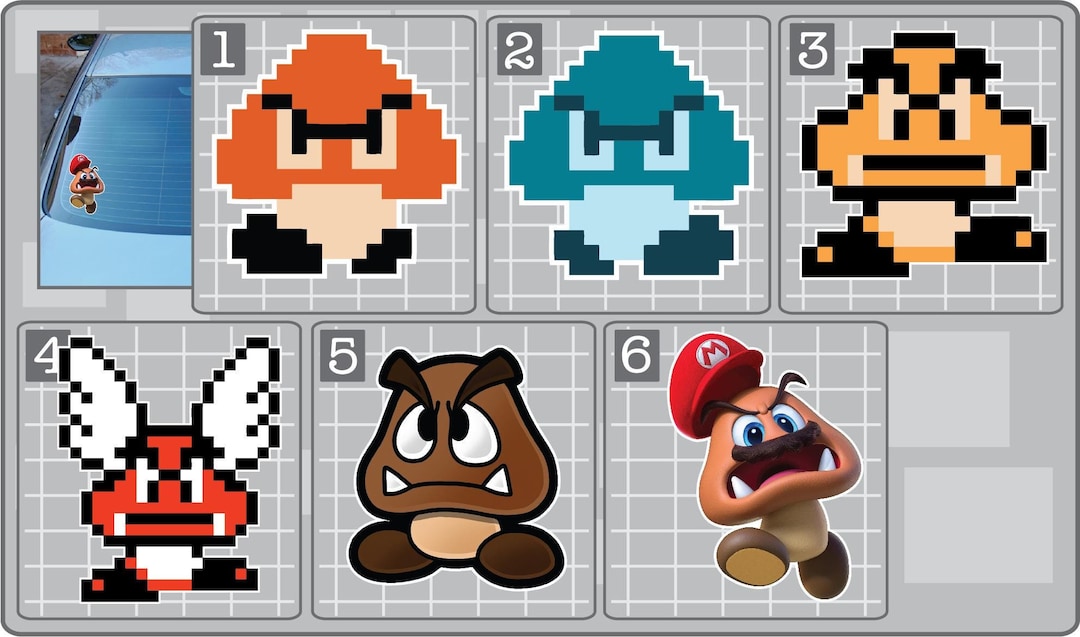 GOOMBA From Super Mario Bros. Vinyl Decal Choose Your Favorite NES ...