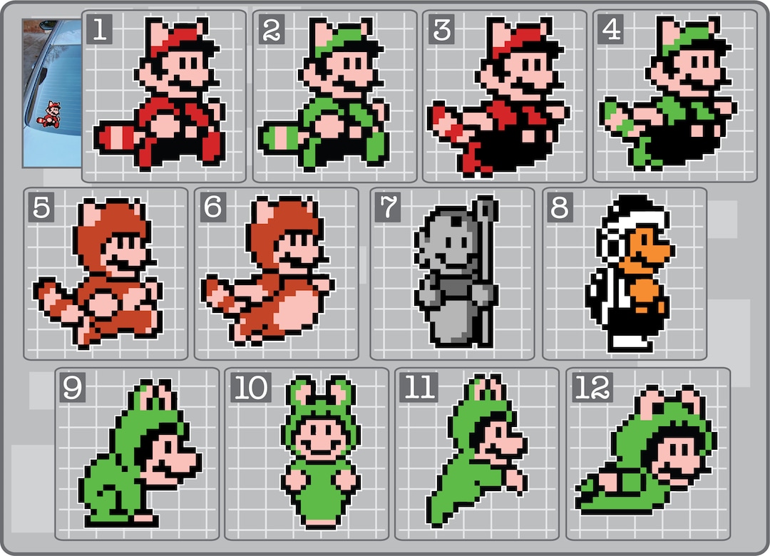 Super Mario Bros. 3 Power up Suits Vinyl Decal Choose Your Favorite ...