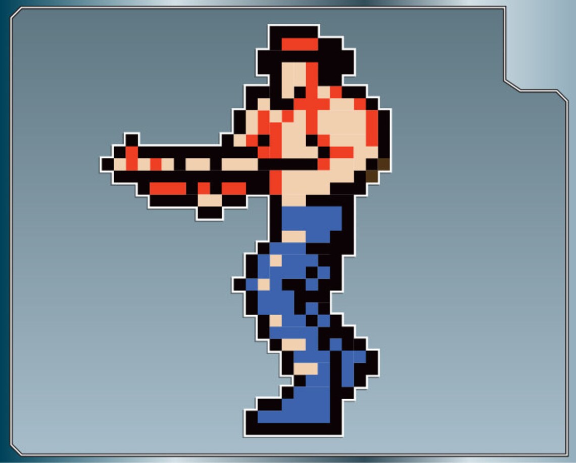 BLUE COMMANDO Sprite Vinyl Decal From Contra Sticker for Just - Etsy