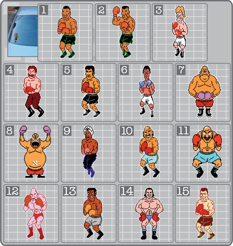 Boxer Opponents From Punch Out Vinyl Decals MIKE TYSON Car - Etsy