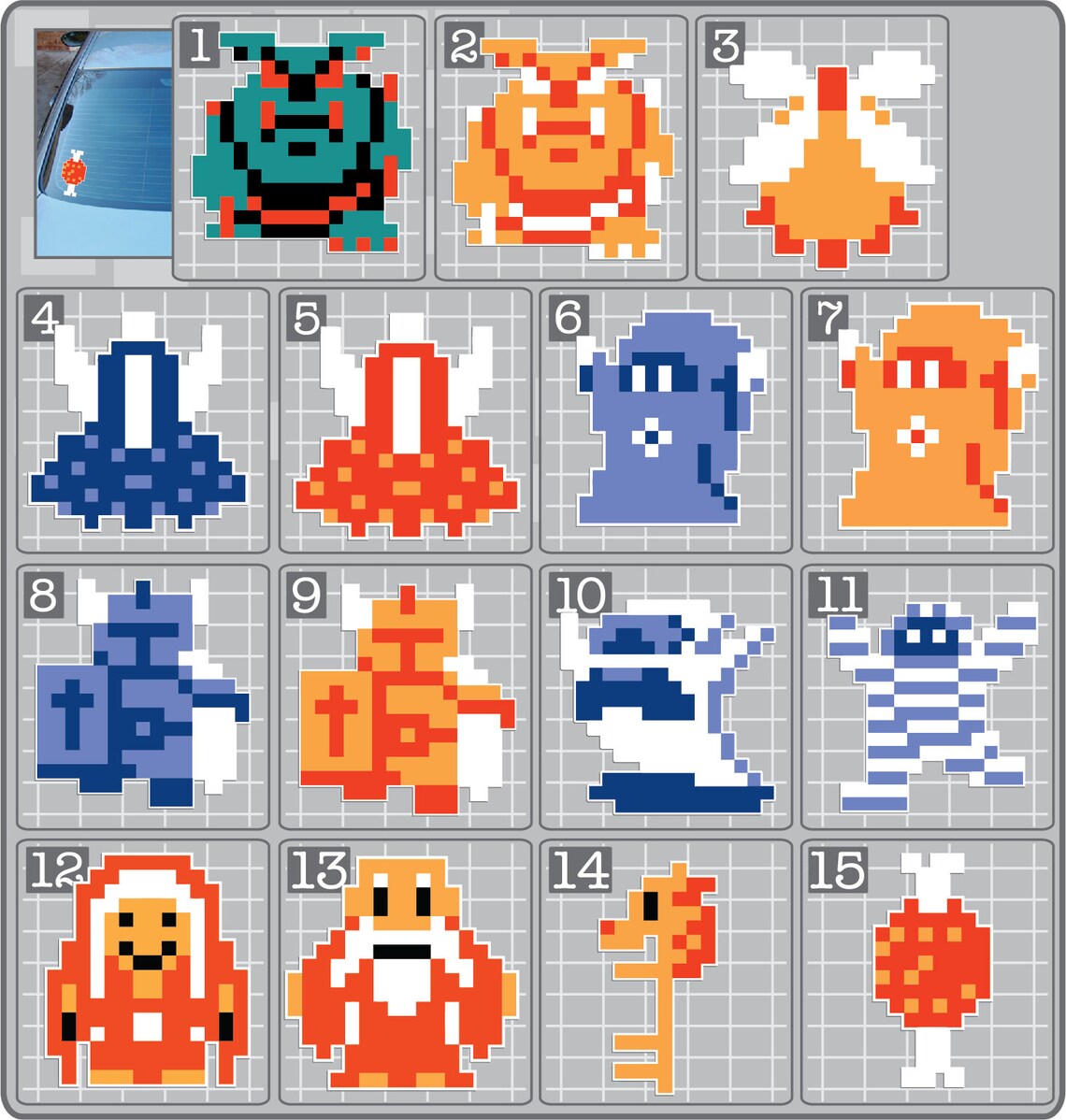 The Legend of Zelda Enemy Characters 8bit Sprite Vinyl Decal Choose ...