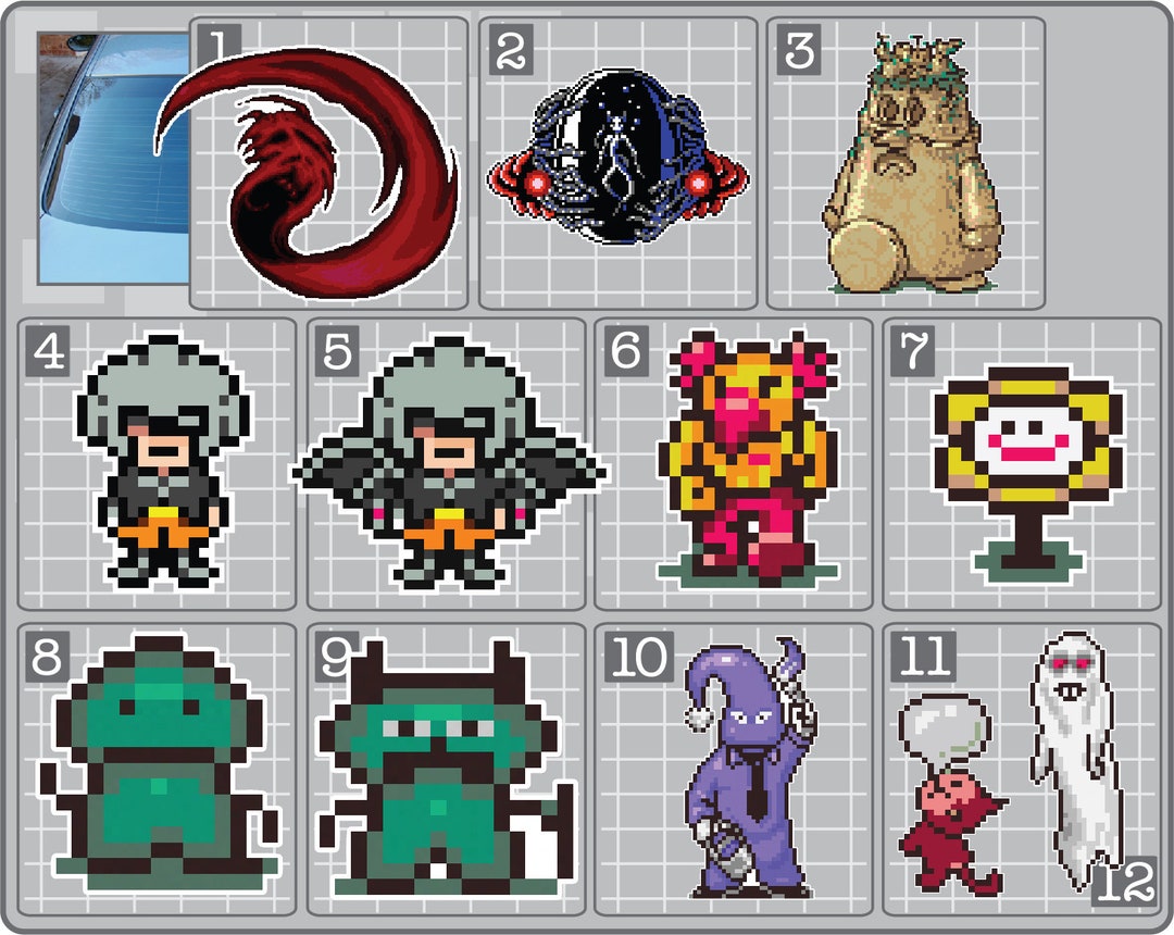 EARTHBOUND Characters 8bit Sprite Vinyl Decal From Choose a Character ...