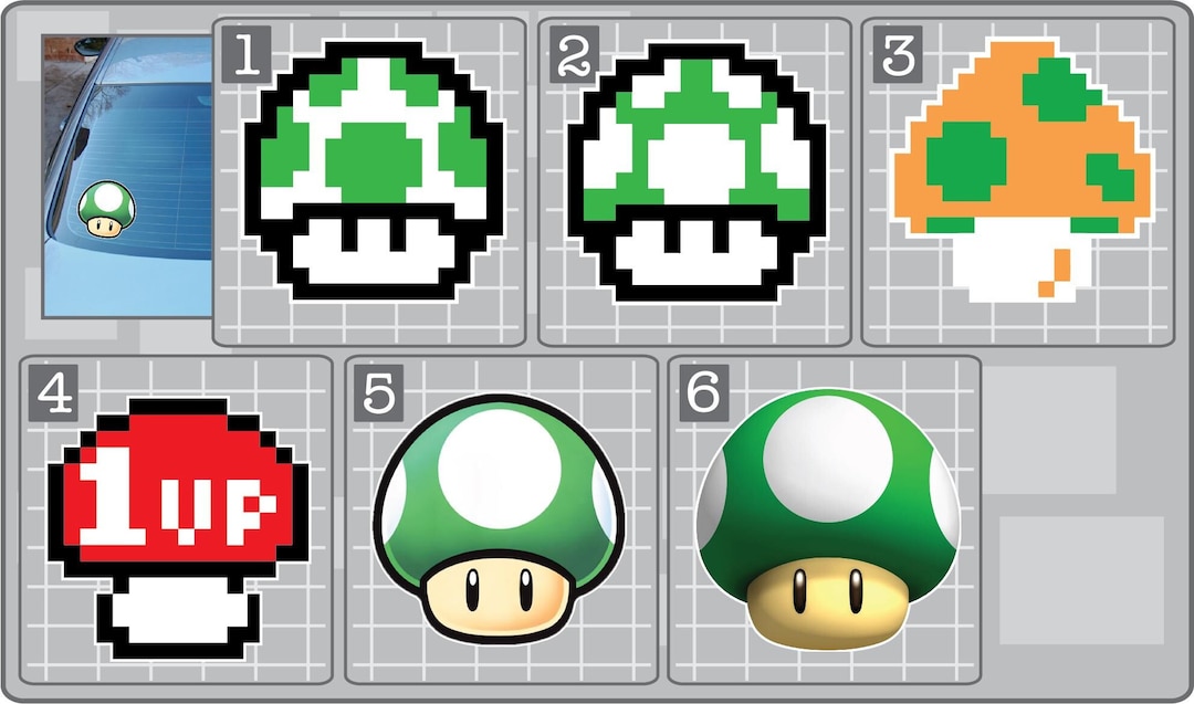 1-UP MUSHROOM Vinyl Decal From Super Mario Bros. Choose Your Version ...