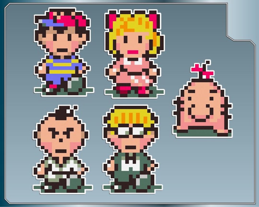 EARTHBOUND Vinyl Decals Set of Five Stickers Ness, Poo, Mr. Saturn - Etsy