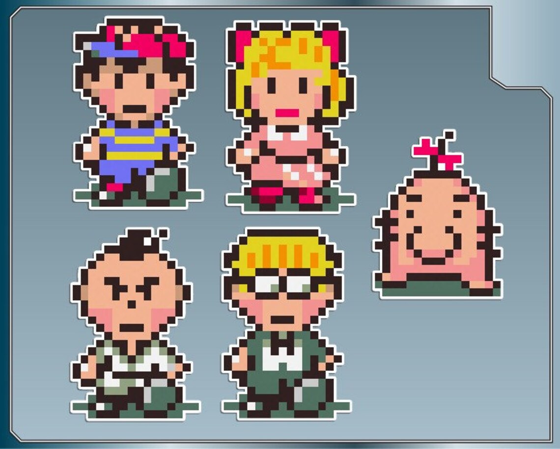 EARTHBOUND Vinyl Decals Set of Five Stickers Ness, Poo, Mr. Saturn - Etsy