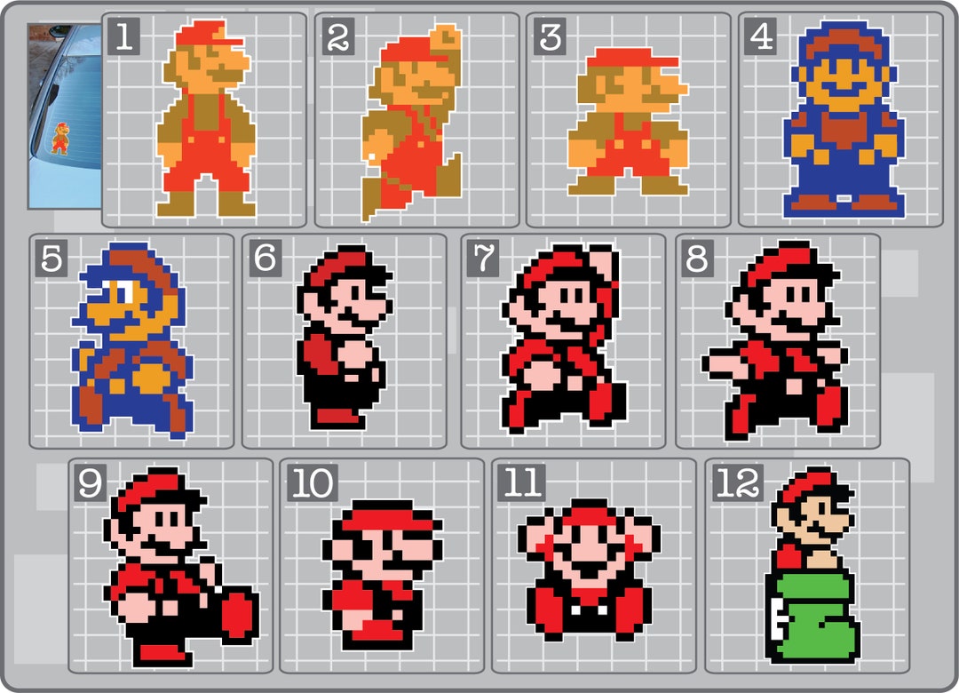 MARIO Vinyl Decal From Super Mario Bros. Choose Your Version Pack #1 ...