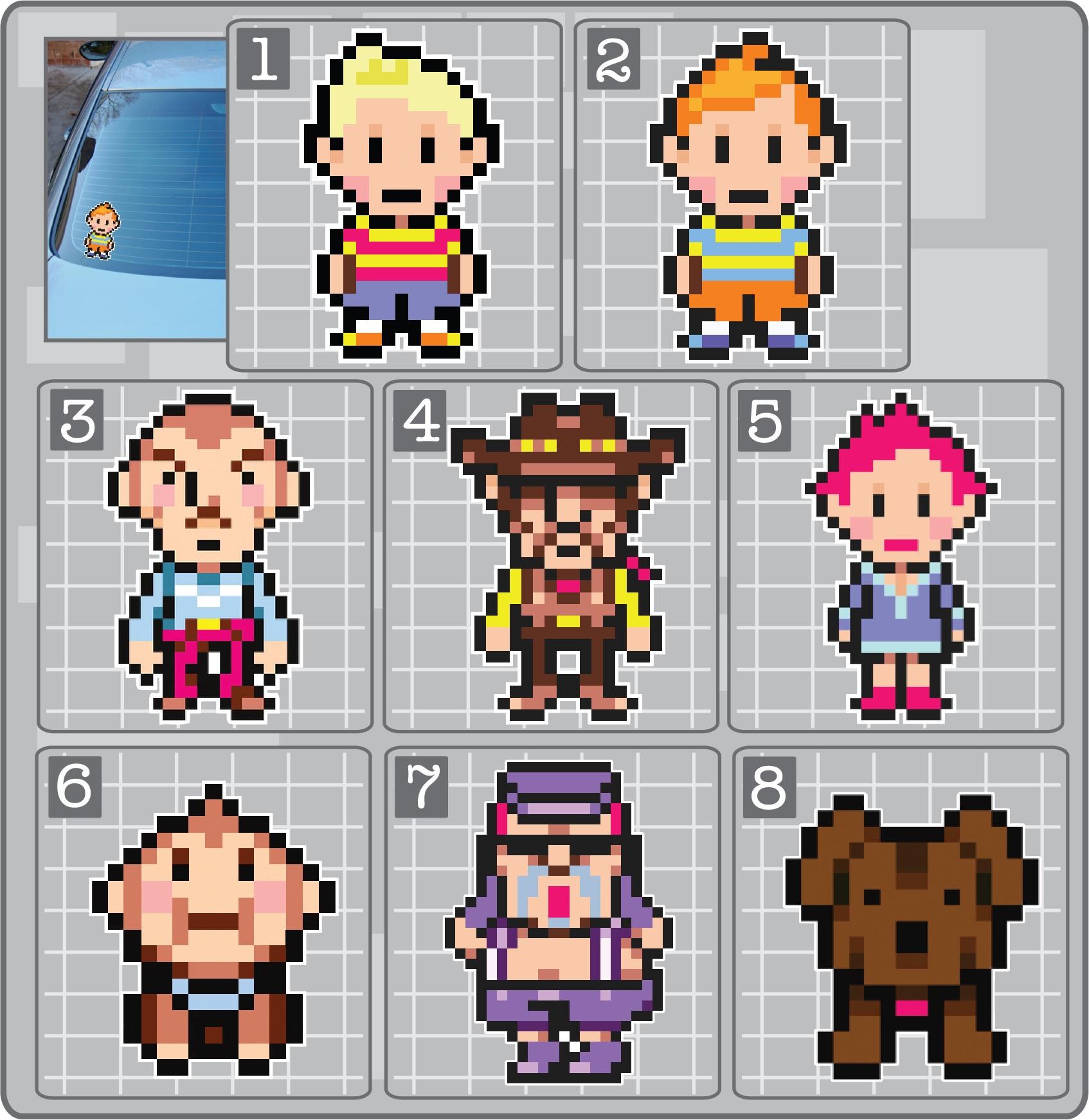 MOTHER 3 Heroes 8bit Sprite Vinyl Decal From Choose a Character NES ...