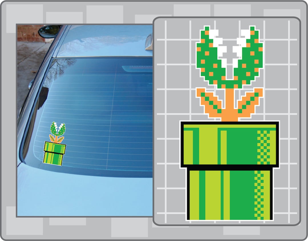 PIRANHA Plant With Pipe 8bit Sprite Vinyl Decal No. 1 From Super Mario ...