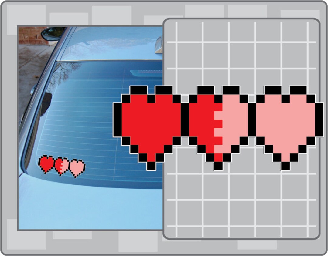 Original 3 HEARTS Sprite From the Legend of Zelda 8bit Life Vinyl Decal ...
